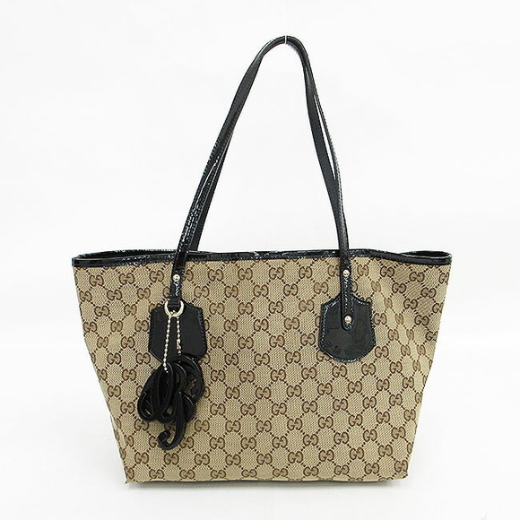 Gucci | Bags | Gucci Gg Tote Bag Beige Black | Poshmark